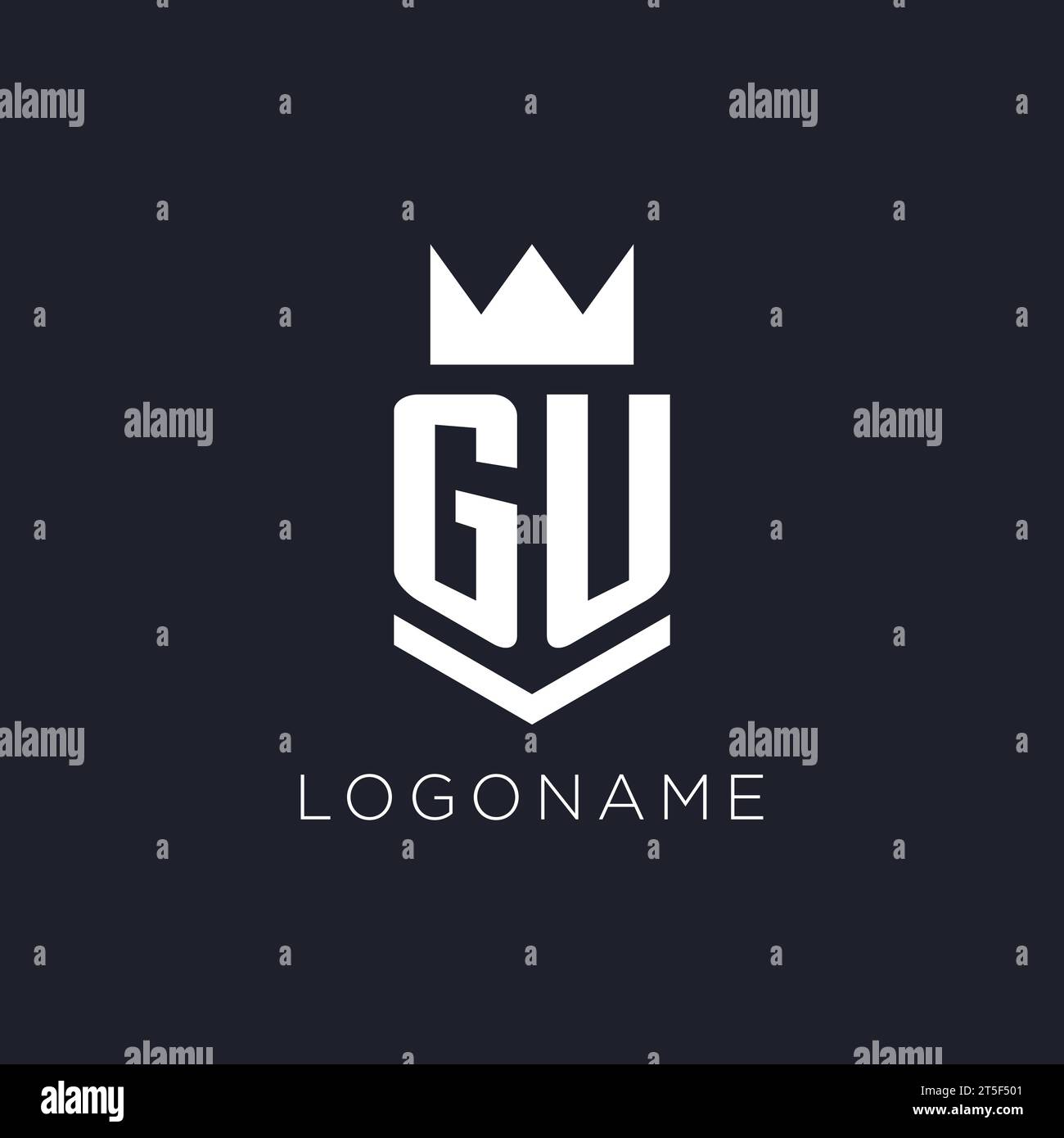 GU logo with shield and crown, initial monogram logo design ideas Stock Vector Image & Art - Alamy