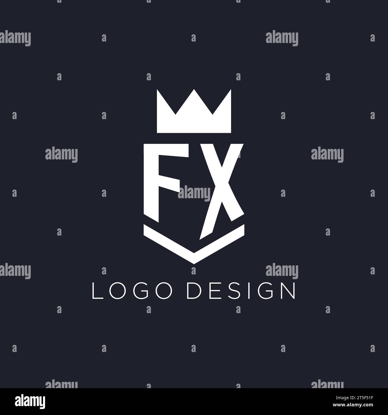 FX logo with shield and crown, initial monogram logo design ideas Stock Vector Image & Art - Alamy