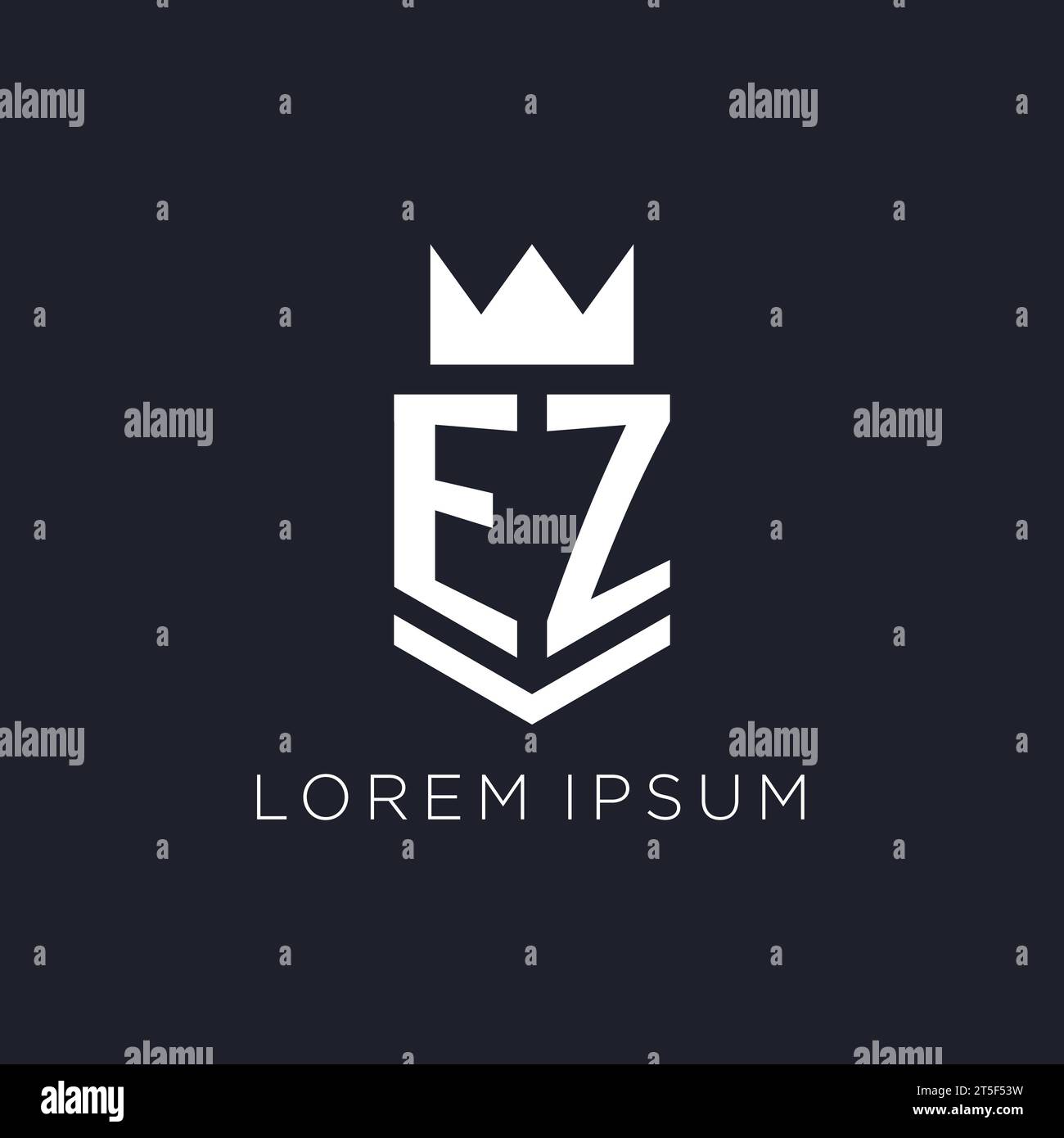 EZ logo with shield and crown, initial monogram logo design ideas Stock ... EZ logo with shield and crown, initial monogram logo design ideas Stock ...