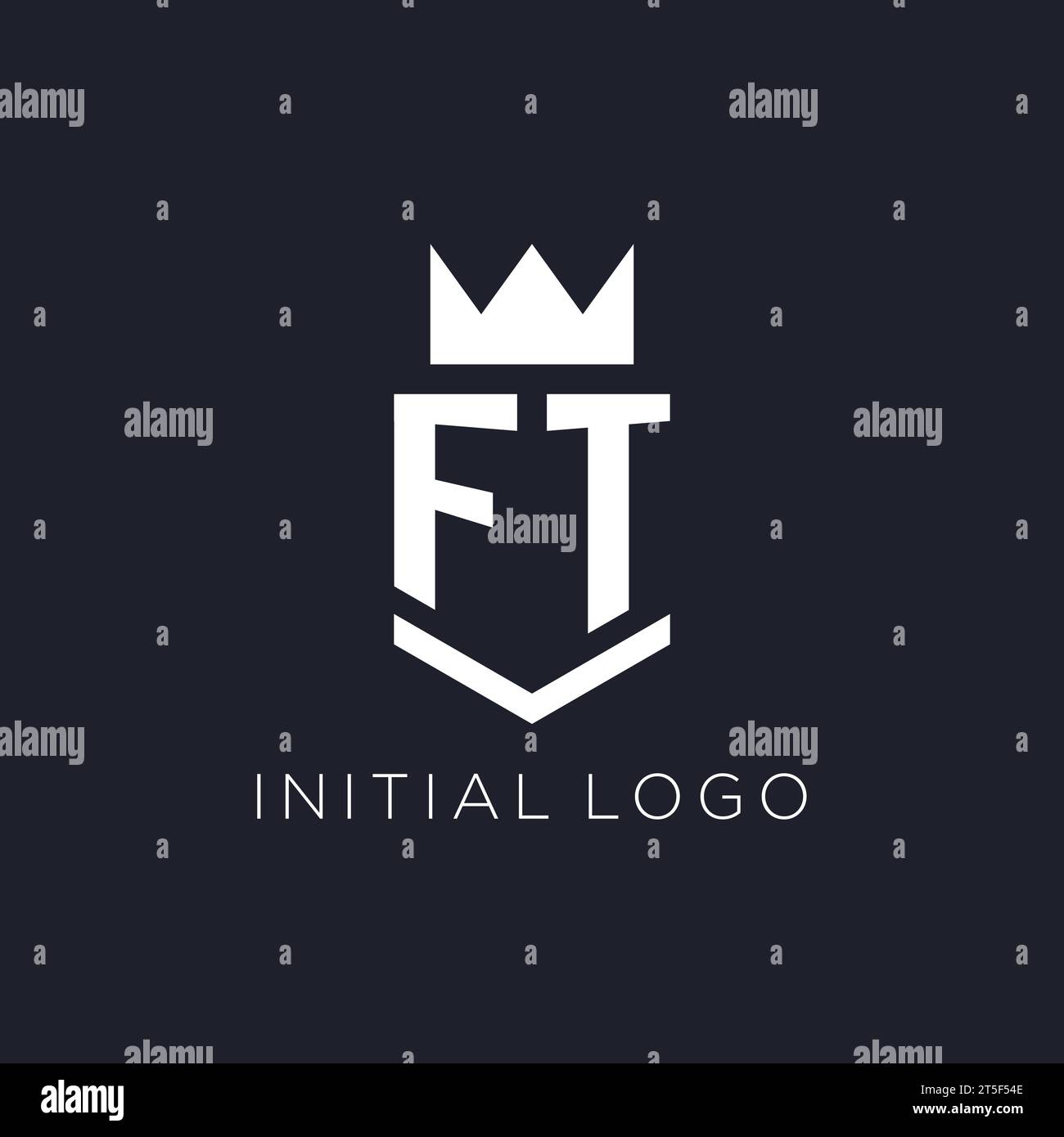 FT logo with shield and crown, initial monogram logo design ideas Stock Vector Image & Art - Alamy