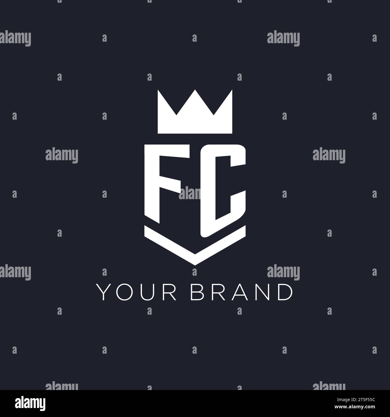 FC logo with shield and crown, initial monogram logo design ideas Stock Vector Image & Art - Alamy