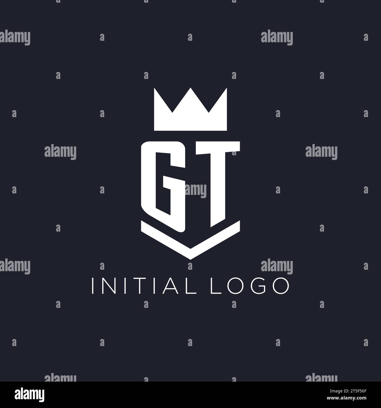 GT logo with shield and crown, initial monogram logo design ideas Stock Vector Image & Art - Alamy