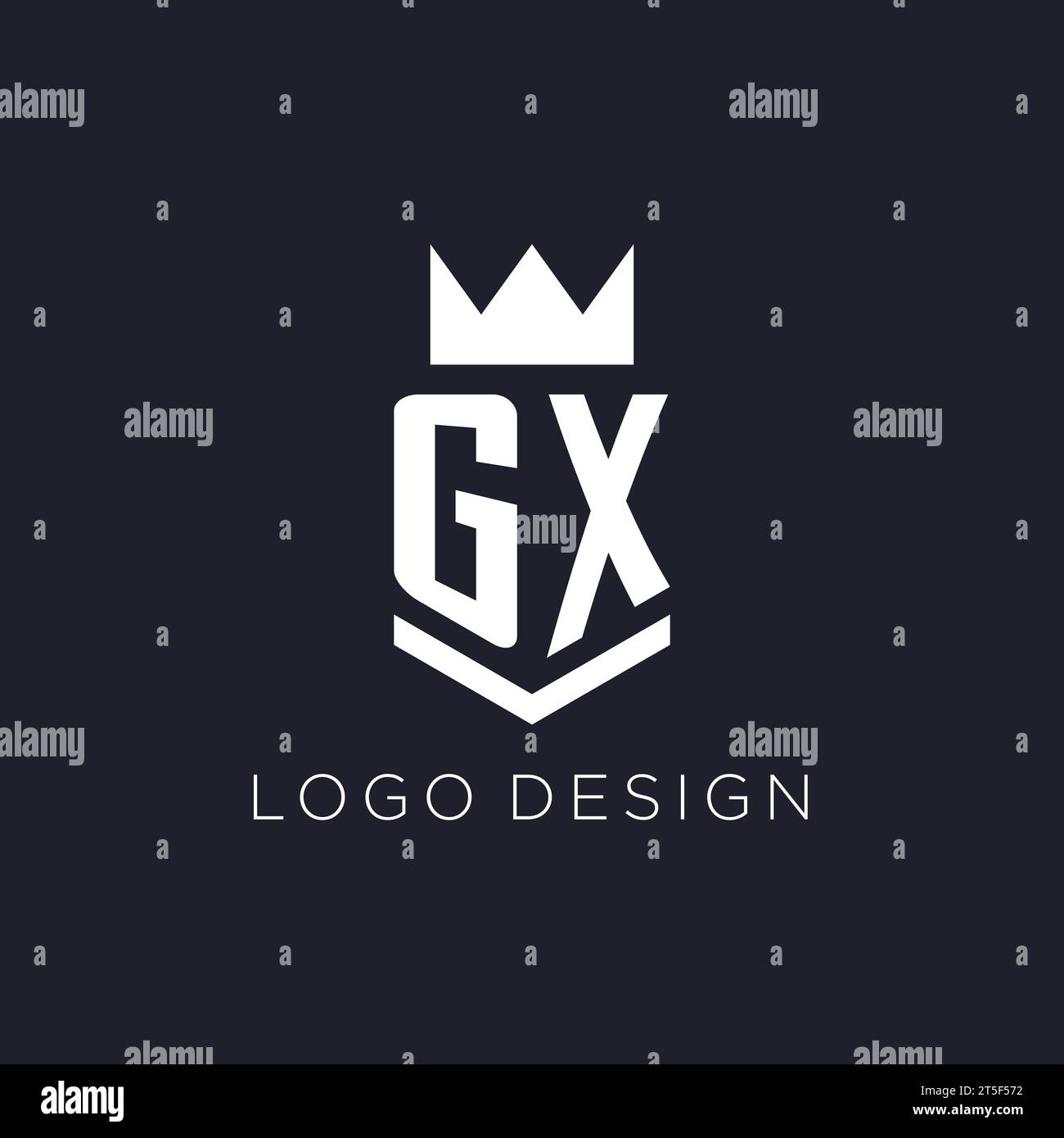GX logo with shield and crown, initial monogram logo design ideas Stock Vector Image & Art - Alamy