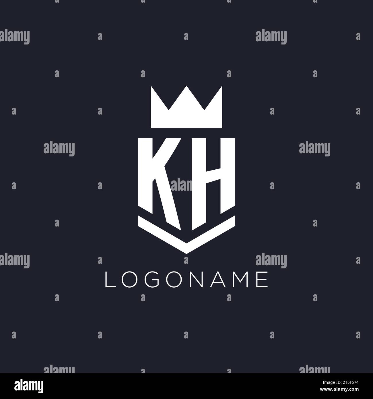 KH logo with shield and crown, initial monogram logo design ideas Stock Vector Image & Art - Alamy