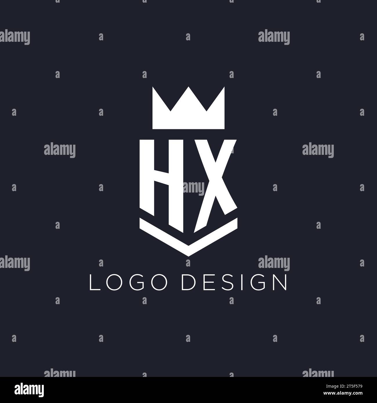 HX logo with shield and crown, initial monogram logo design ideas Stock Vector Image & Art - Alamy