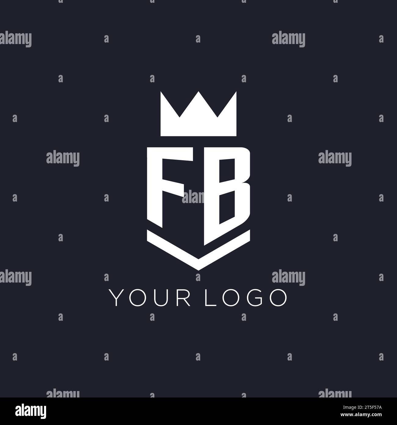 FB logo with shield and crown, initial monogram logo design ideas Stock Vector Image & Art - Alamy
