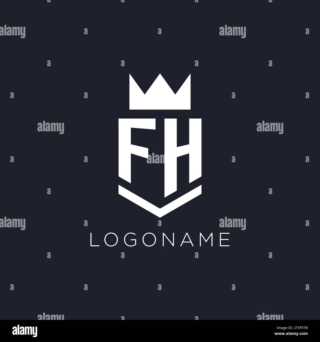 FH logo with shield and crown, initial monogram logo design ideas Stock Vector Image & Art - Alamy