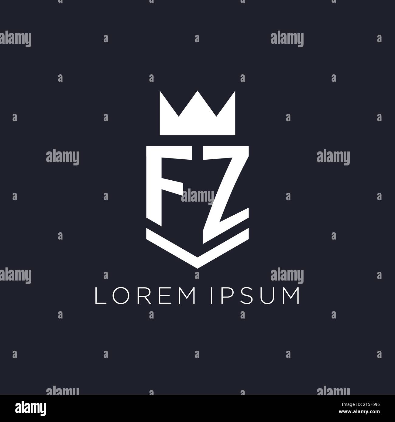 FZ logo with shield and crown, initial monogram logo design ideas Stock Vector Image & Art - Alamy