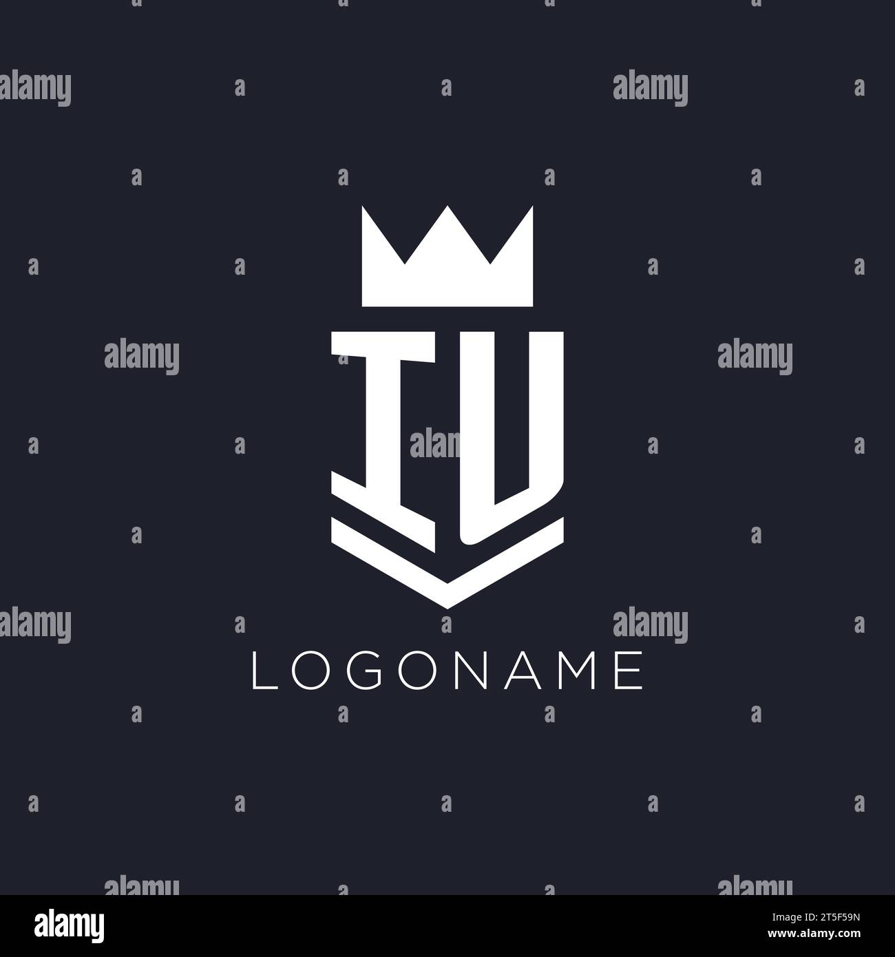 IU logo with shield and crown, initial monogram logo design ideas Stock Vector Image & Art - Alamy