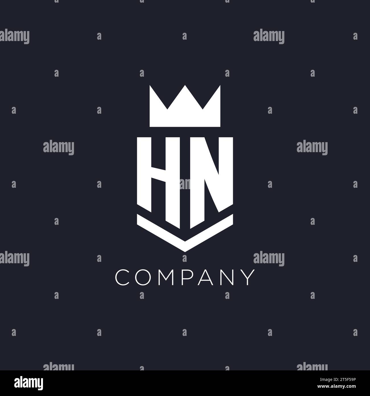 HN logo with shield and crown, initial monogram logo design ideas Stock ...