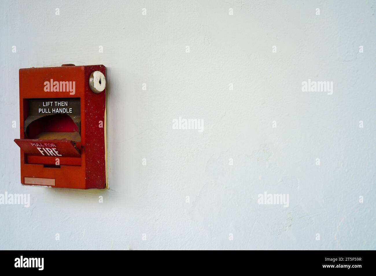 The old fire alarm is still attached to the white wall. Fire Alarm Fail ...