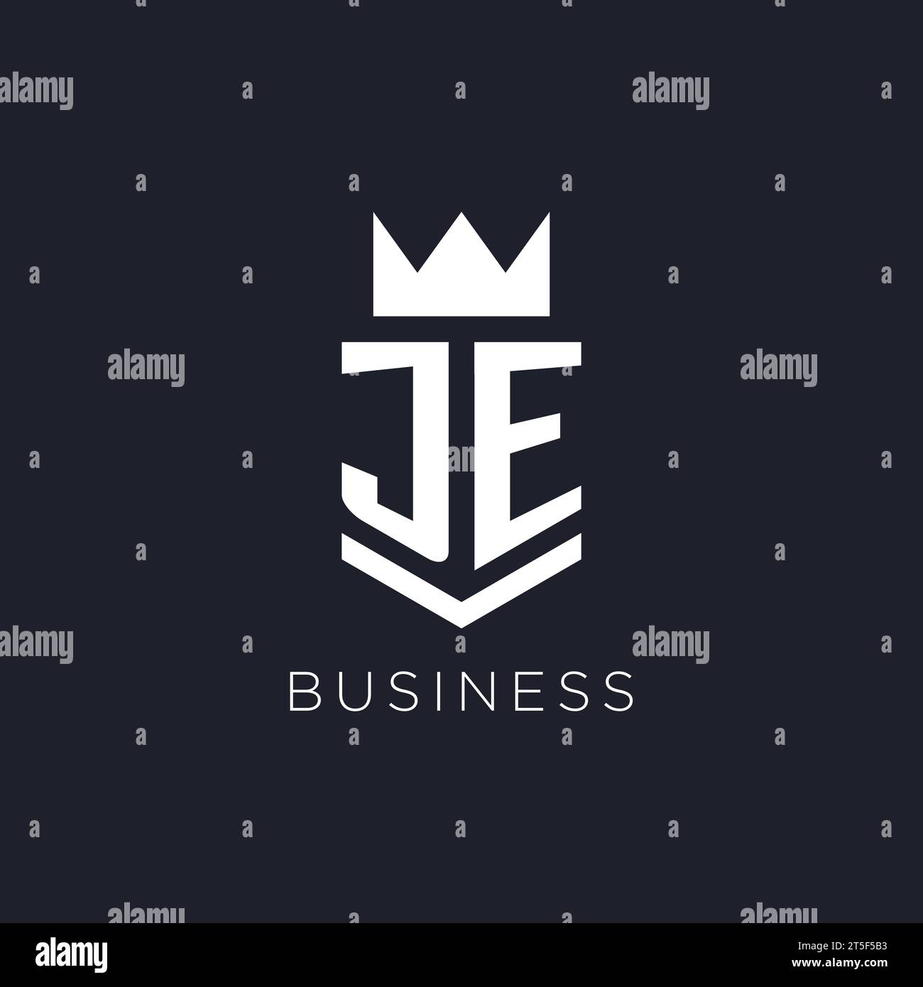 JE logo with shield and crown, initial monogram logo design ideas Stock Vector Image & Art - Alamy