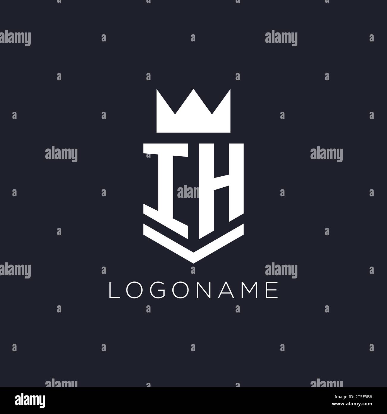 IH logo with shield and crown, initial monogram logo design ideas Stock Vector Image & Art - Alamy
