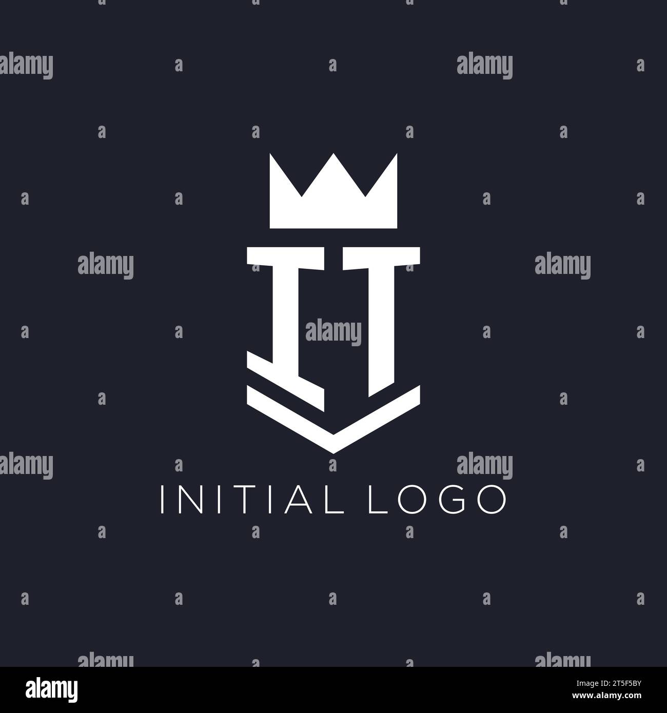 IT logo with shield and crown, initial monogram logo design ideas Stock Vector Image & Art - Alamy