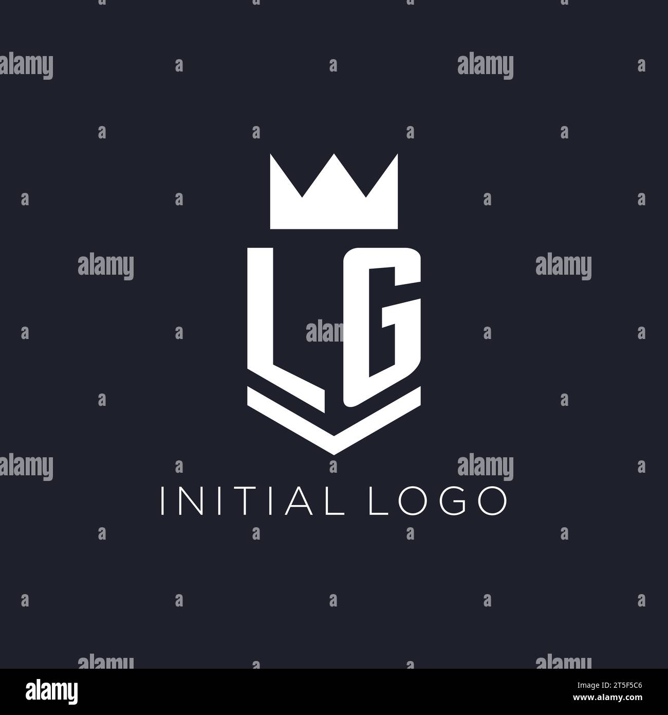 LG logo with shield and crown, initial monogram logo design ideas Stock Vector Image & Art - Alamy