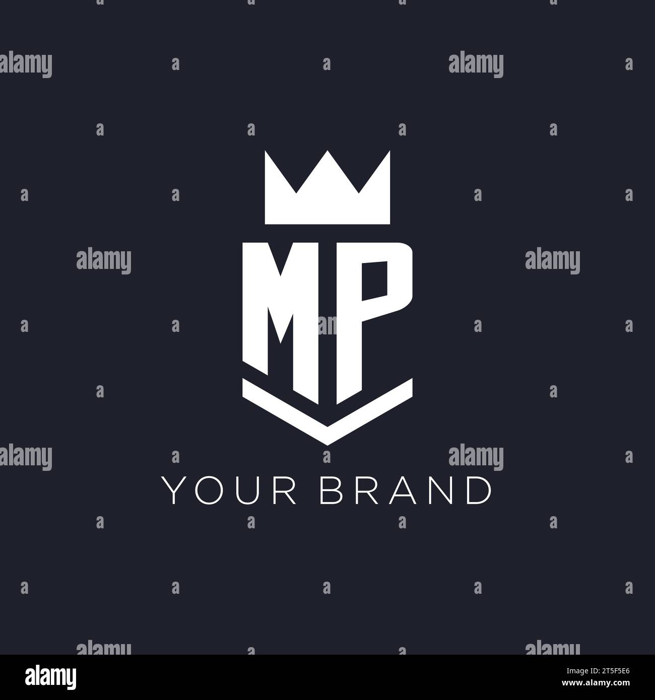 MP logo with shield and crown, initial monogram logo design ideas Stock Vector Image & Art - Alamy