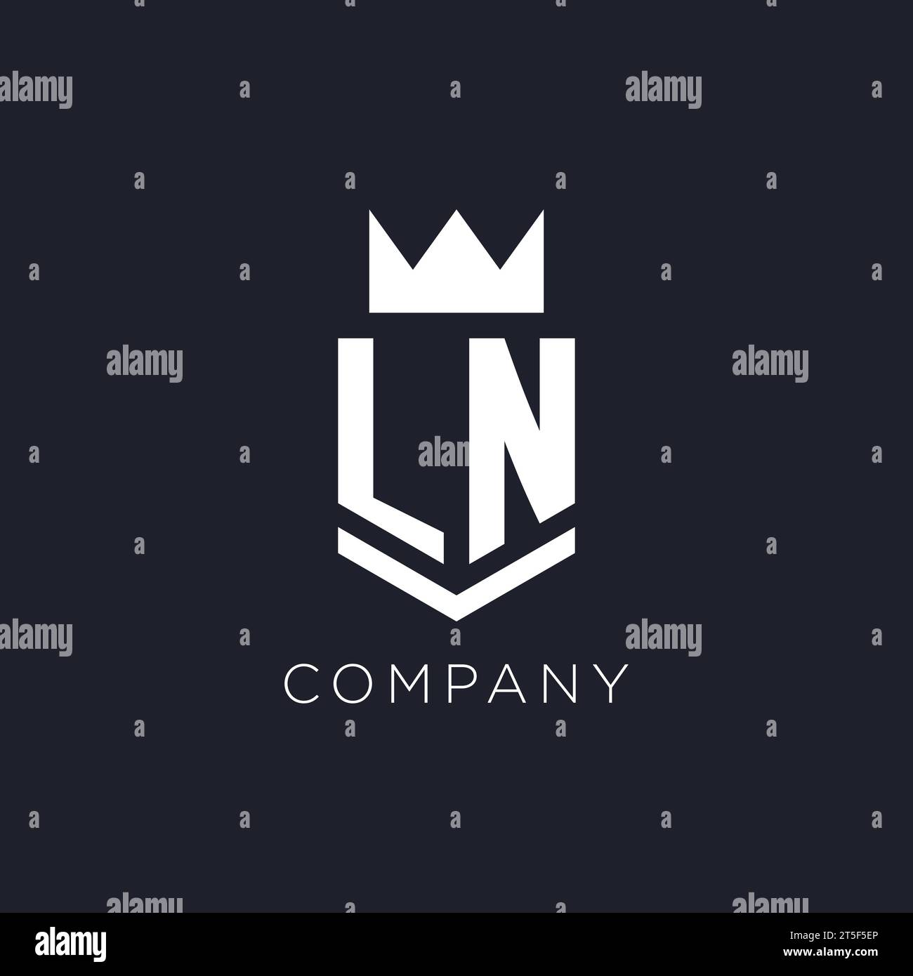LN logo with shield and crown, initial monogram logo design ideas Stock Vector Image & Art - Alamy