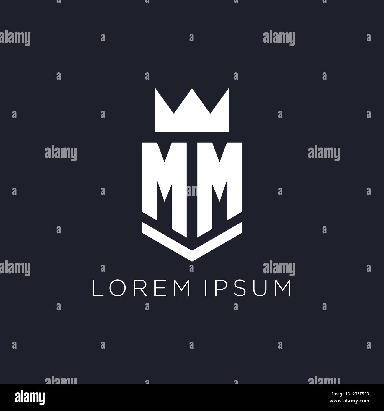 MM logo with shield and crown, initial monogram logo design ideas Stock Vector Image & Art - Alamy