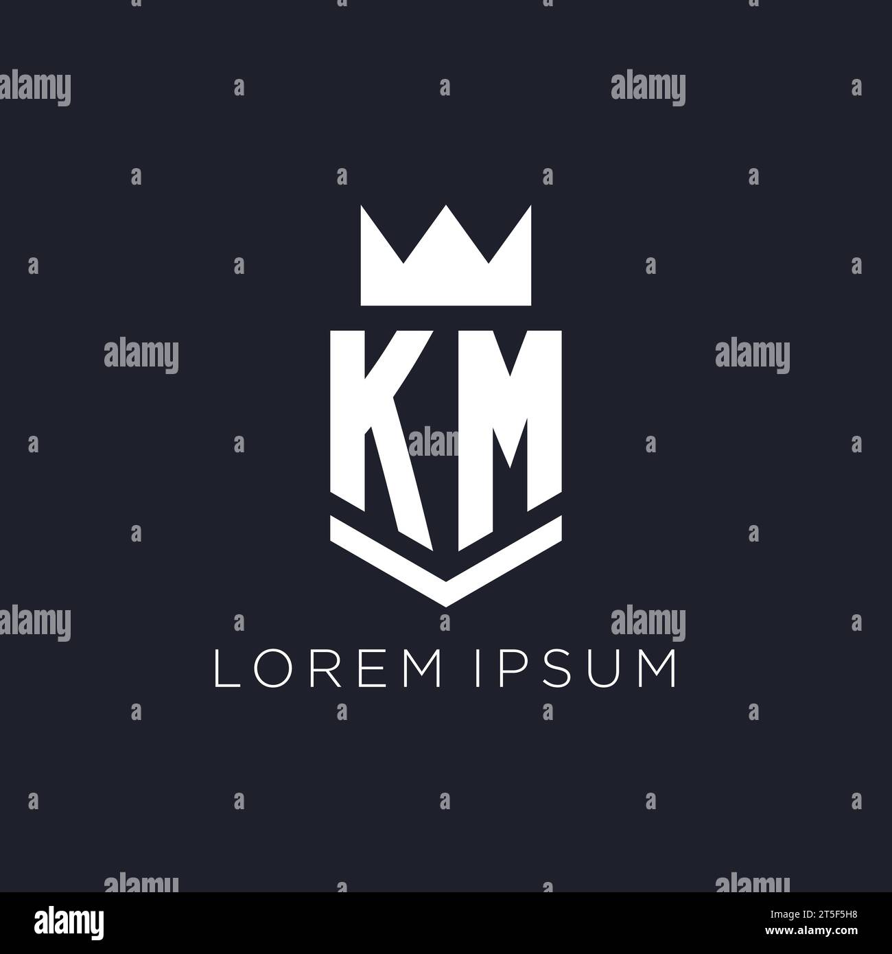 KM logo with shield and crown, initial monogram logo design ideas Stock Vector Image & Art - Alamy