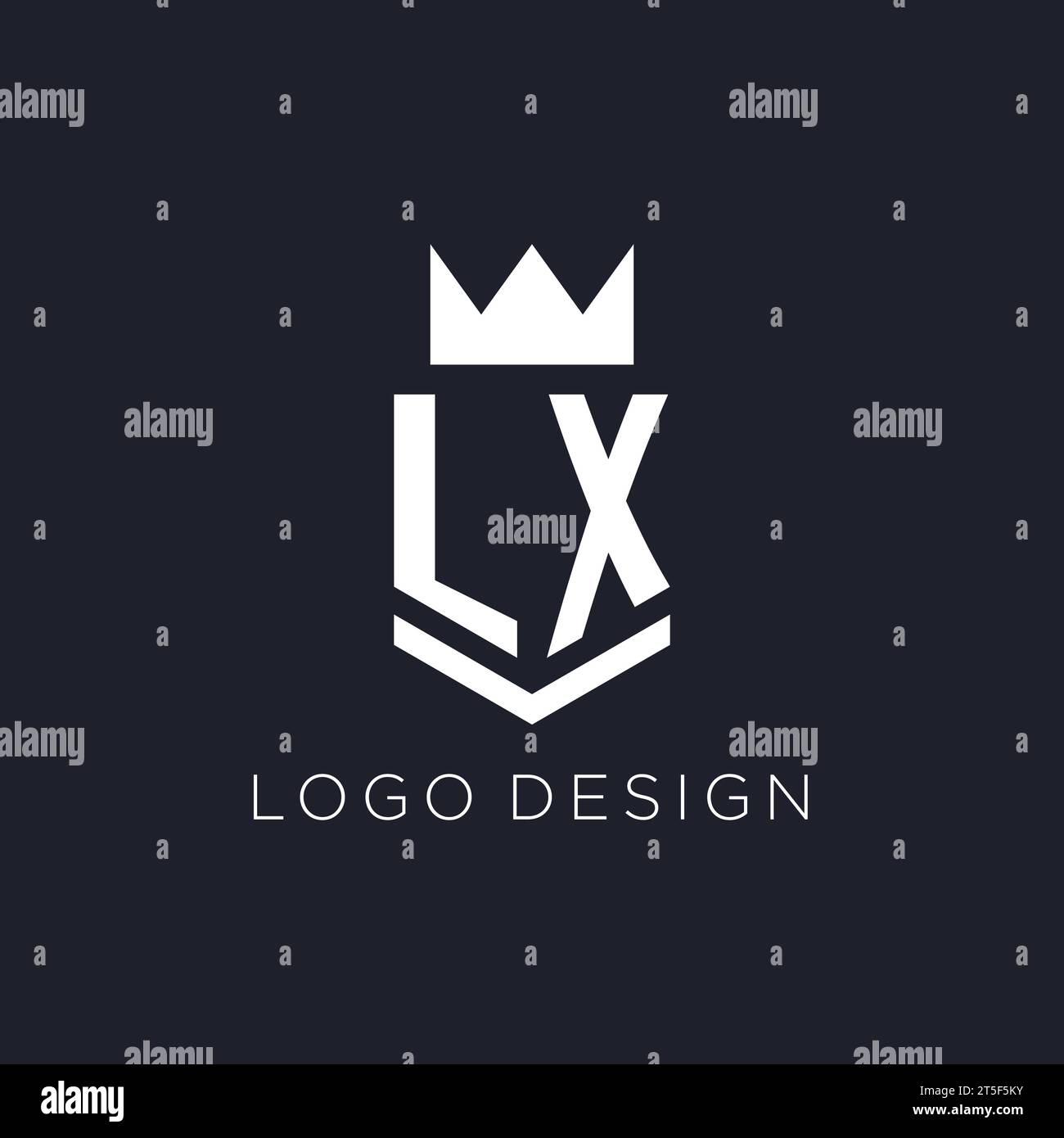 LX logo with shield and crown, initial monogram logo design ideas Stock Vector Image & Art - Alamy