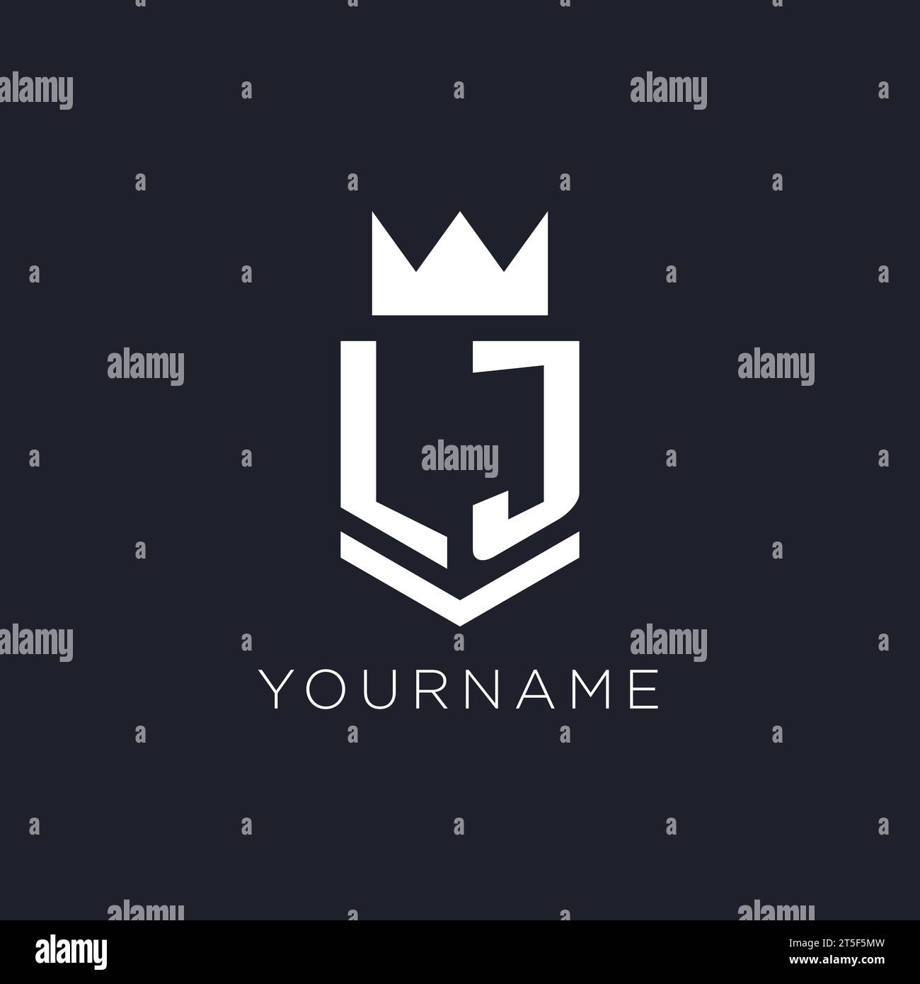 LJ logo with shield and crown, initial monogram logo design ideas Stock Vector Image & Art - Alamy