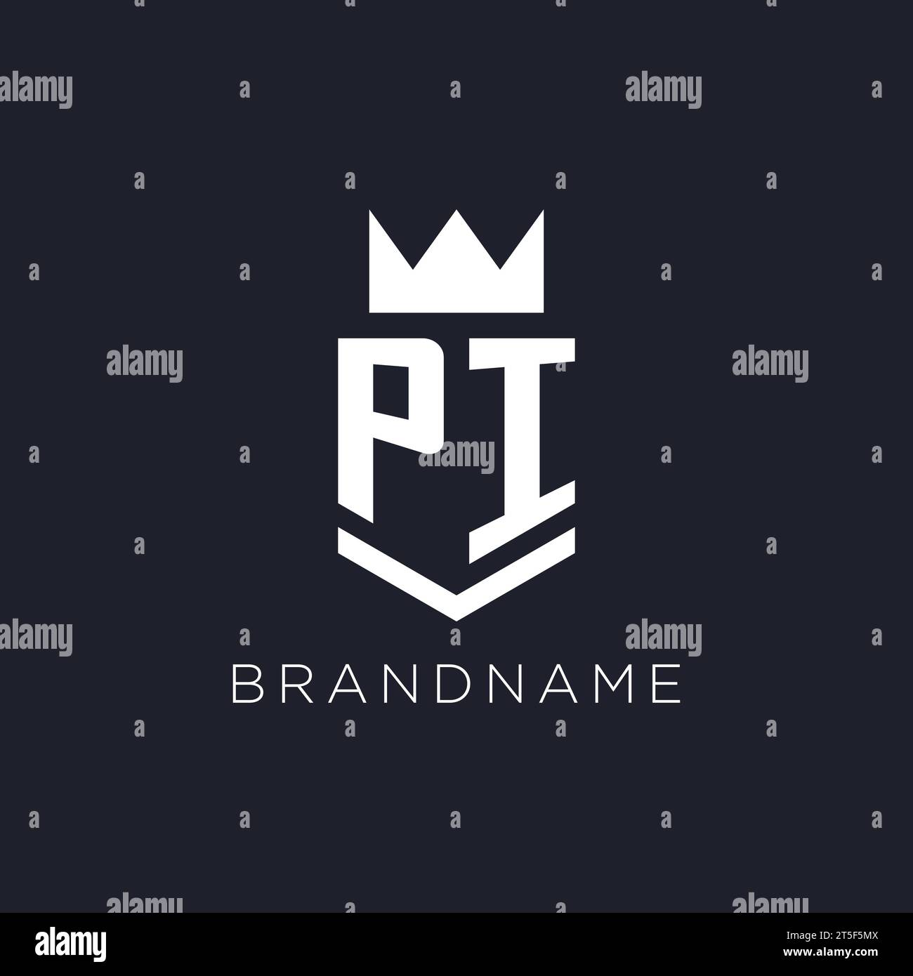 PI logo with shield and crown, initial monogram logo design ideas Stock Vector Image & Art - Alamy
