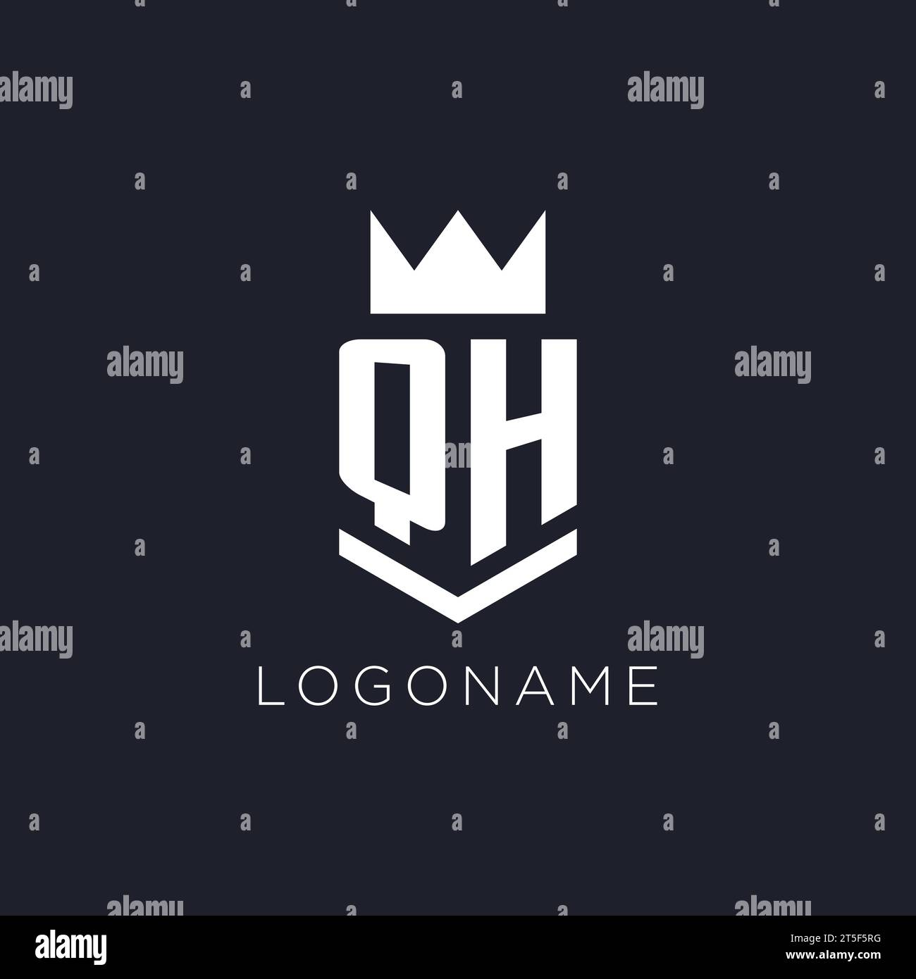 QH logo with shield and crown, initial monogram logo design ideas Stock Vector Image & Art - Alamy