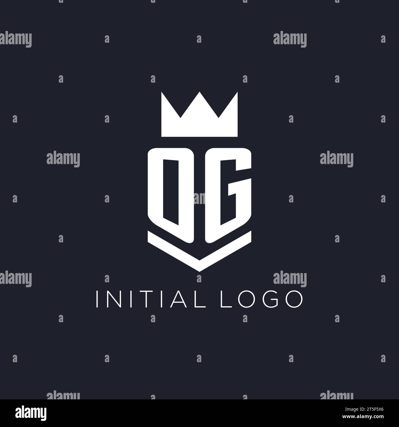 OG logo with shield and crown, initial monogram logo design ideas Stock Vector Image & Art - Alamy