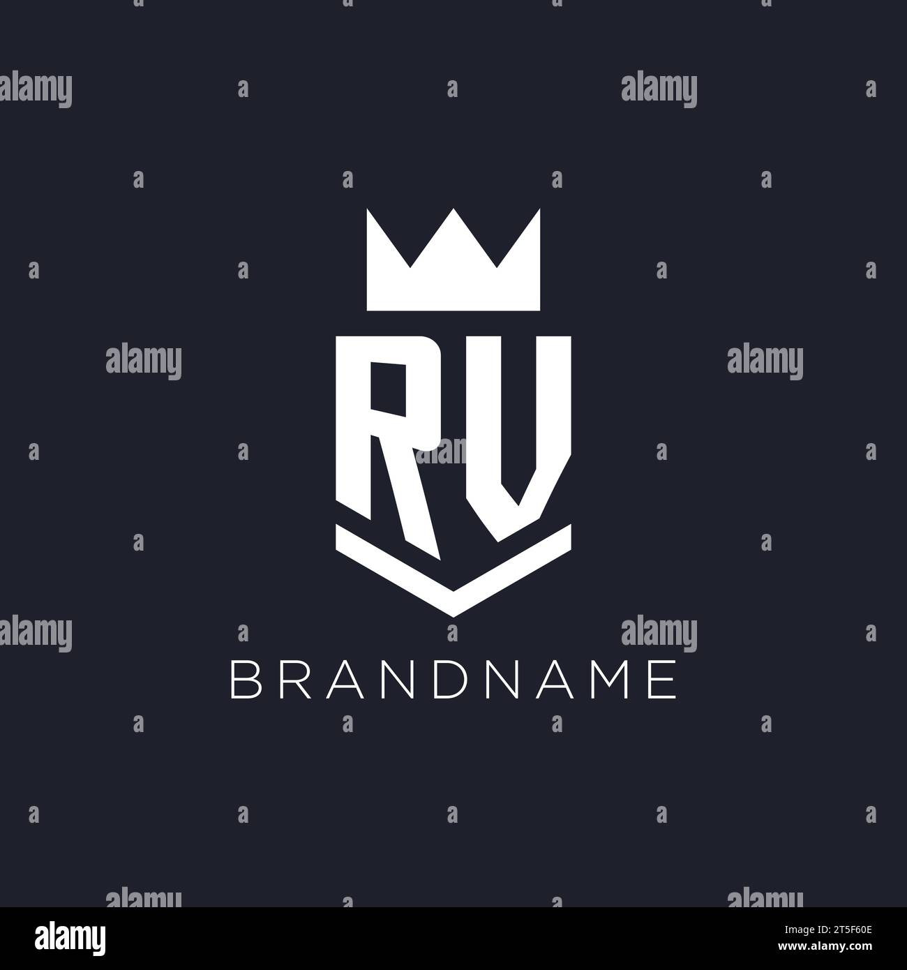 RV logo with shield and crown, initial monogram logo design ideas Stock Vector Image & Art - Alamy