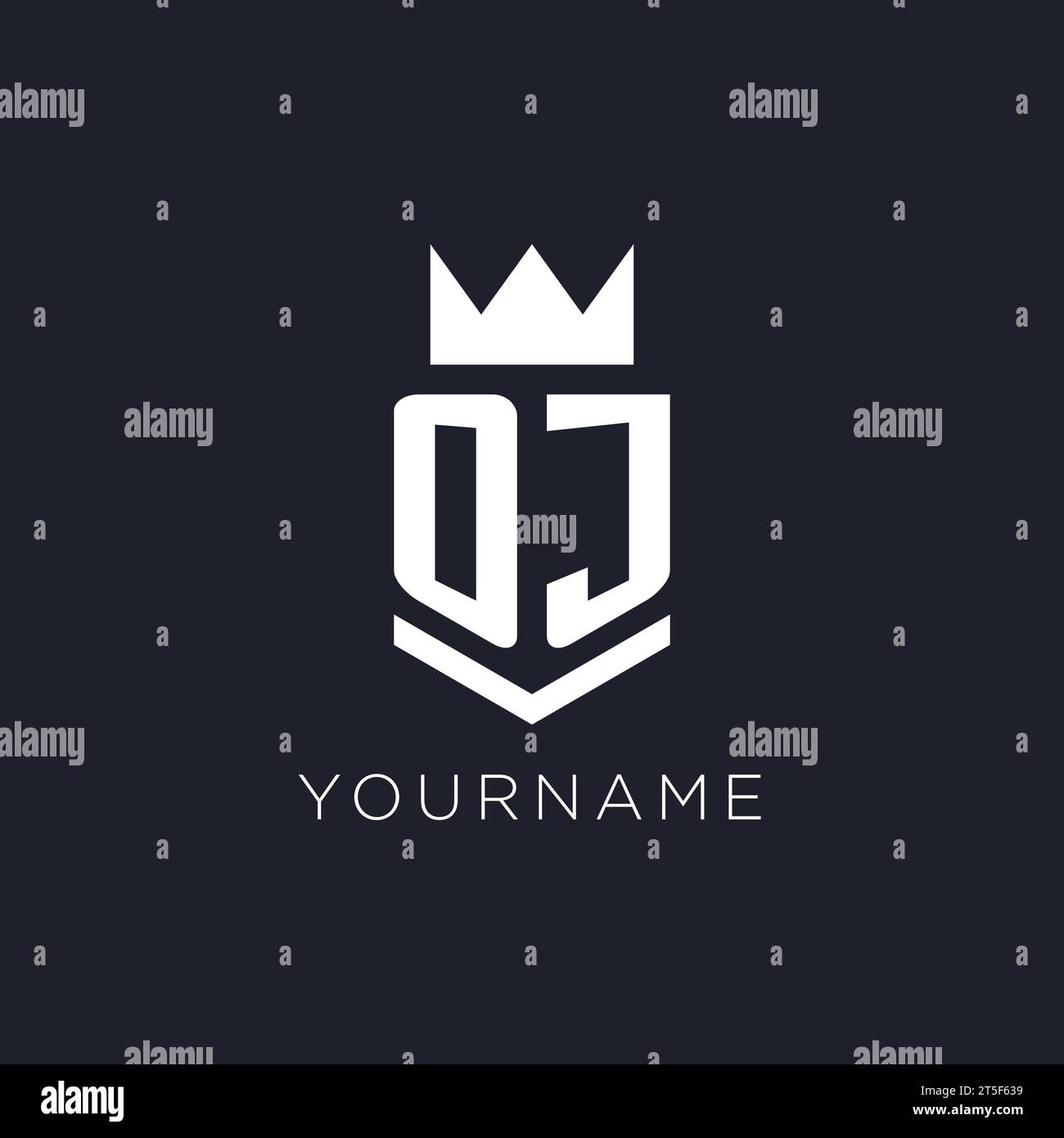 OJ logo with shield and crown, initial monogram logo design ideas Stock Vector Image & Art - Alamy