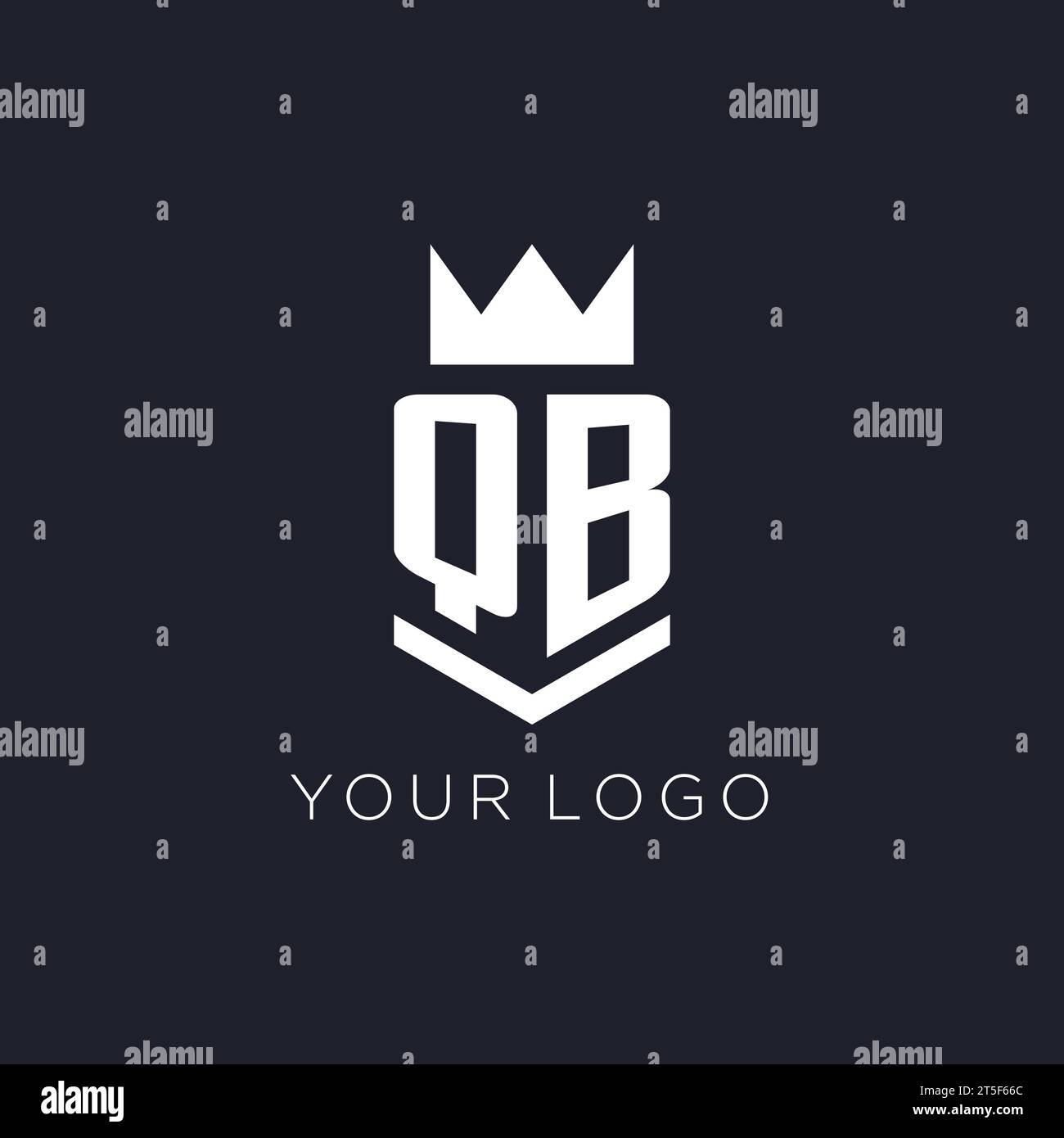 QB logo with shield and crown, initial monogram logo design ideas Stock ...