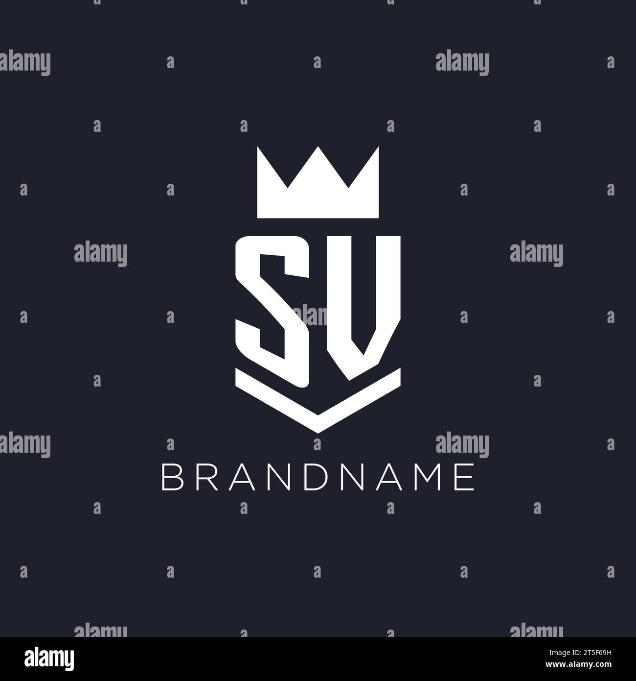 SV logo with shield and crown, initial monogram logo design ideas Stock Vector Image & Art - Alamy