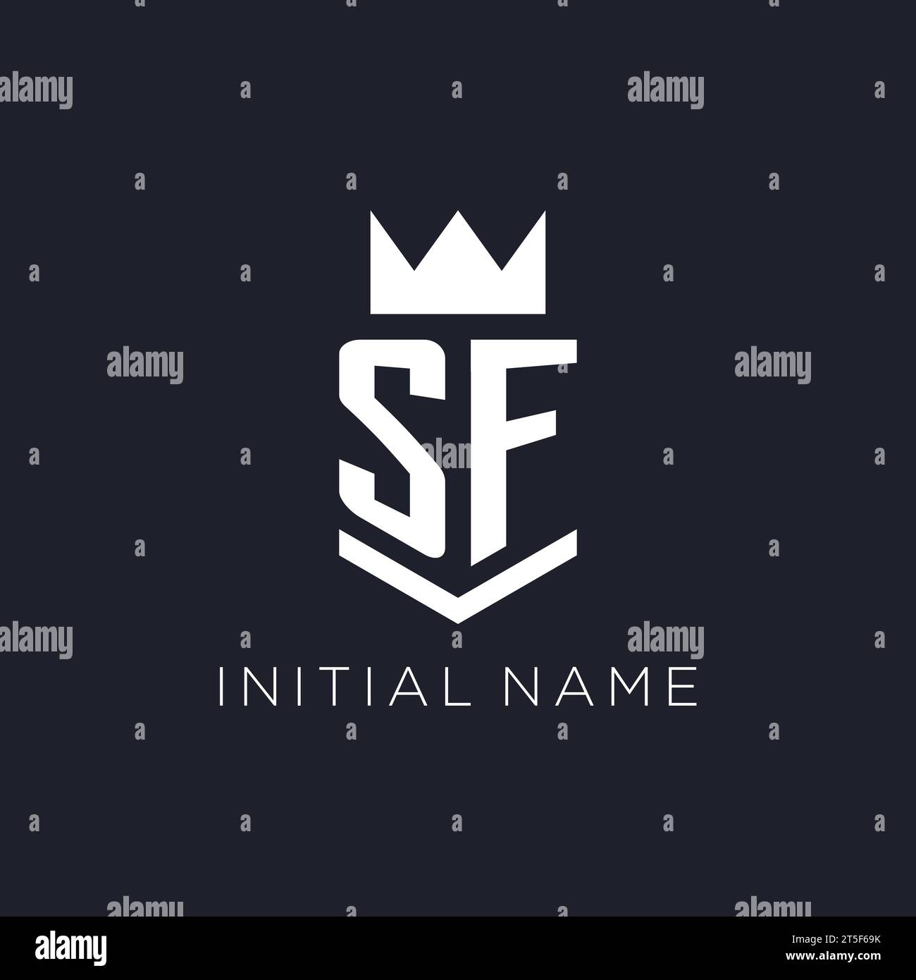 SF logo with shield and crown, initial monogram logo design ideas Stock Vector Image & Art - Alamy