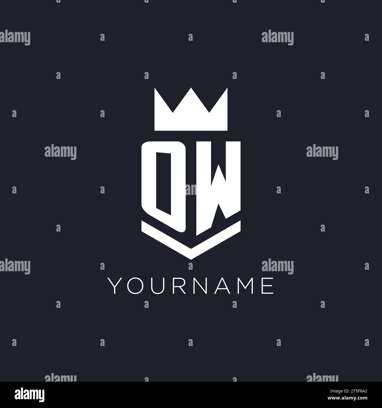 OW logo with shield and crown, initial monogram logo design ideas Stock Vector Image & Art - Alamy
