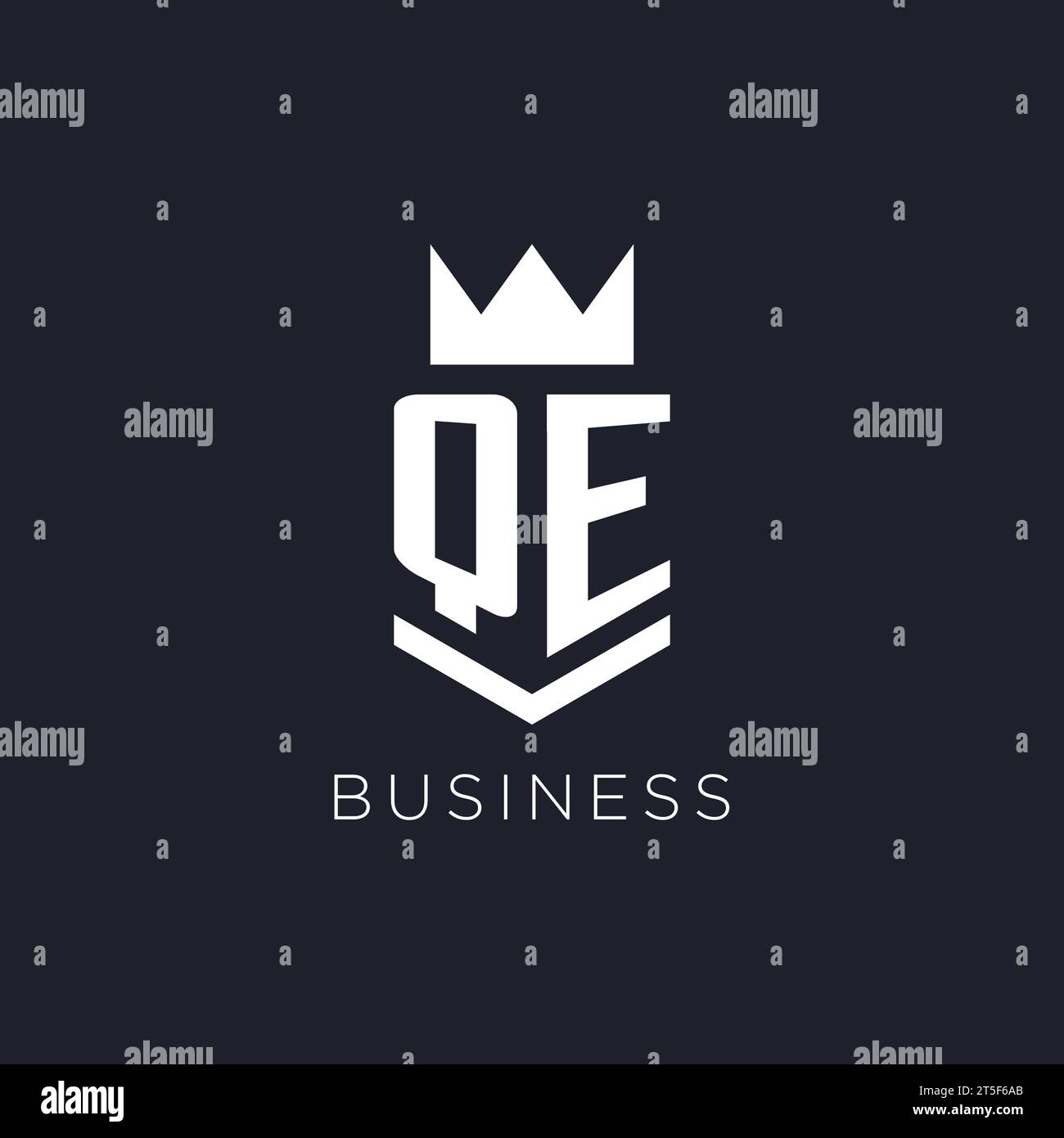QE logo with shield and crown, initial monogram logo design ideas Stock ...