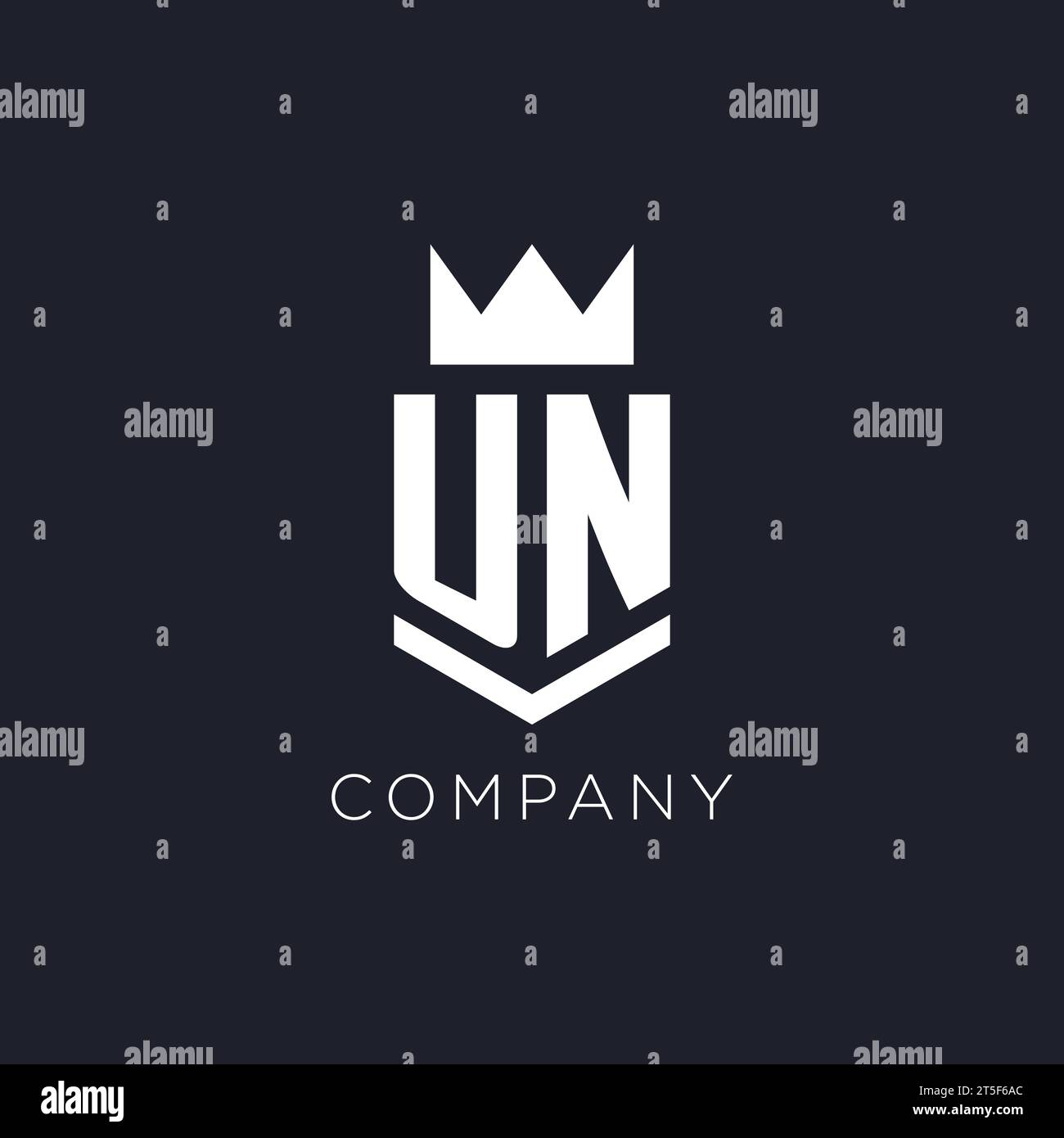 UN logo with shield and crown, initial monogram logo design ideas Stock Vector Image & Art - Alamy