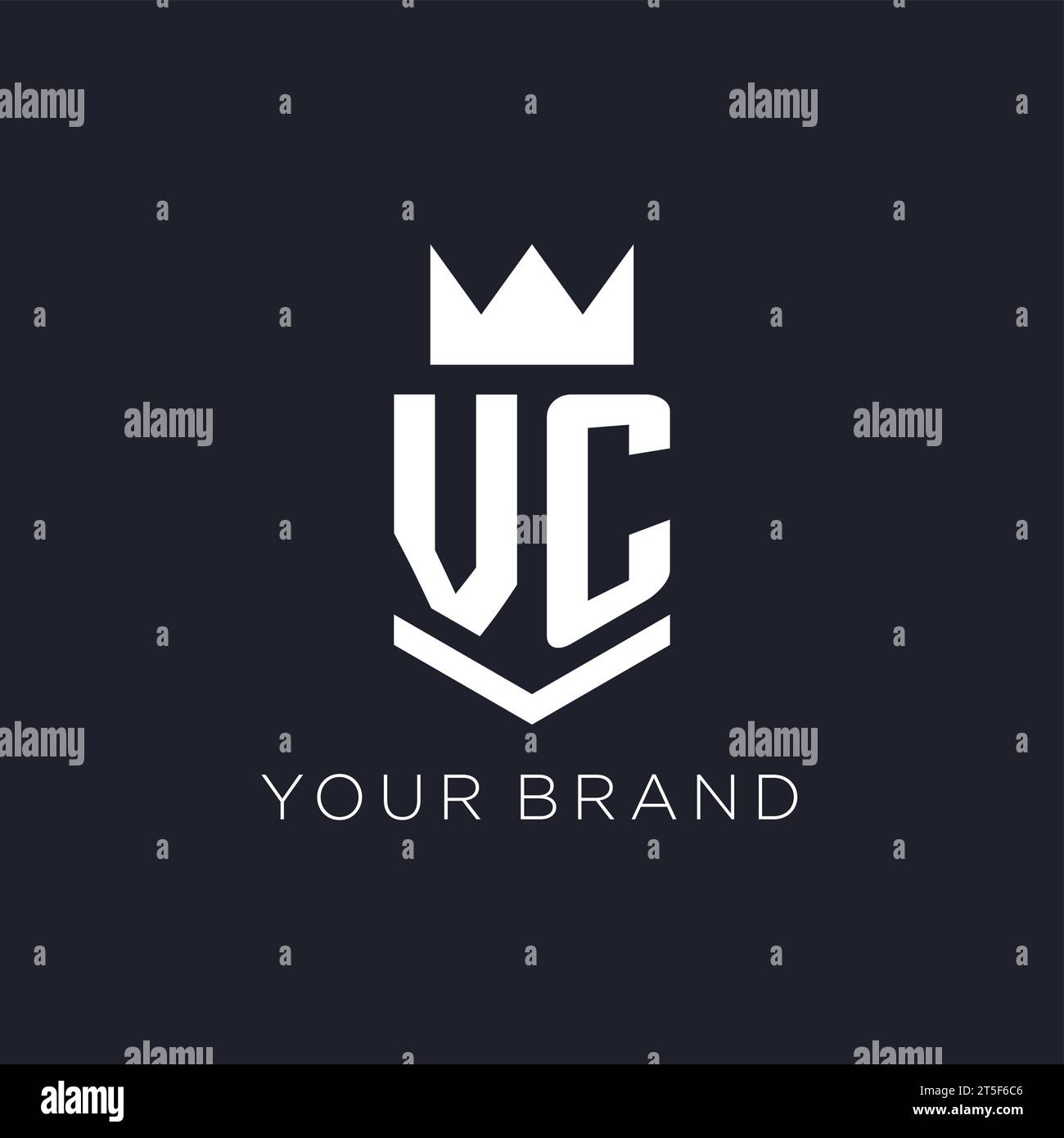 VC logo with shield and crown, initial monogram logo design ideas Stock Vector Image & Art - Alamy