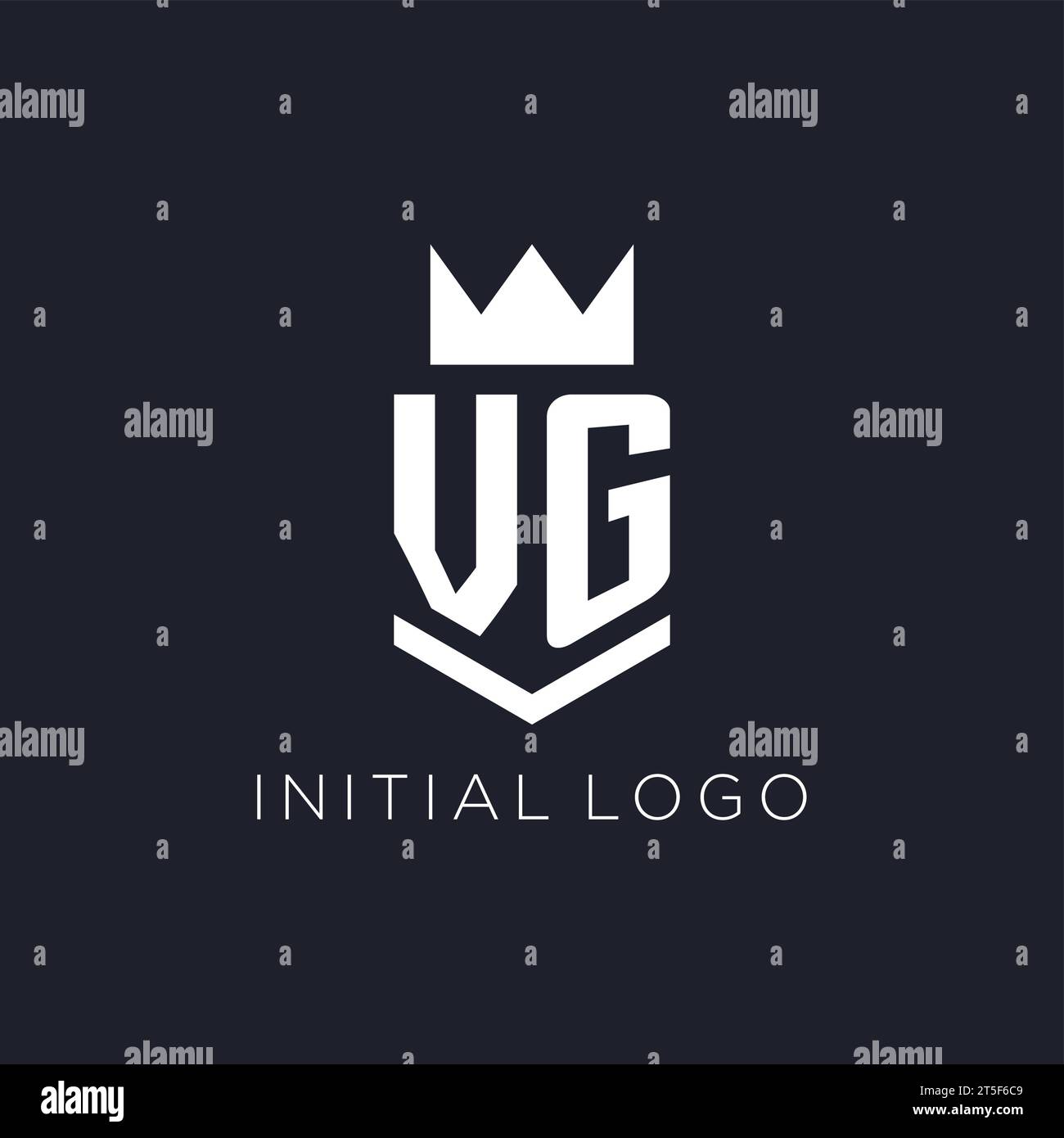 VG logo with shield and crown, initial monogram logo design ideas Stock ...