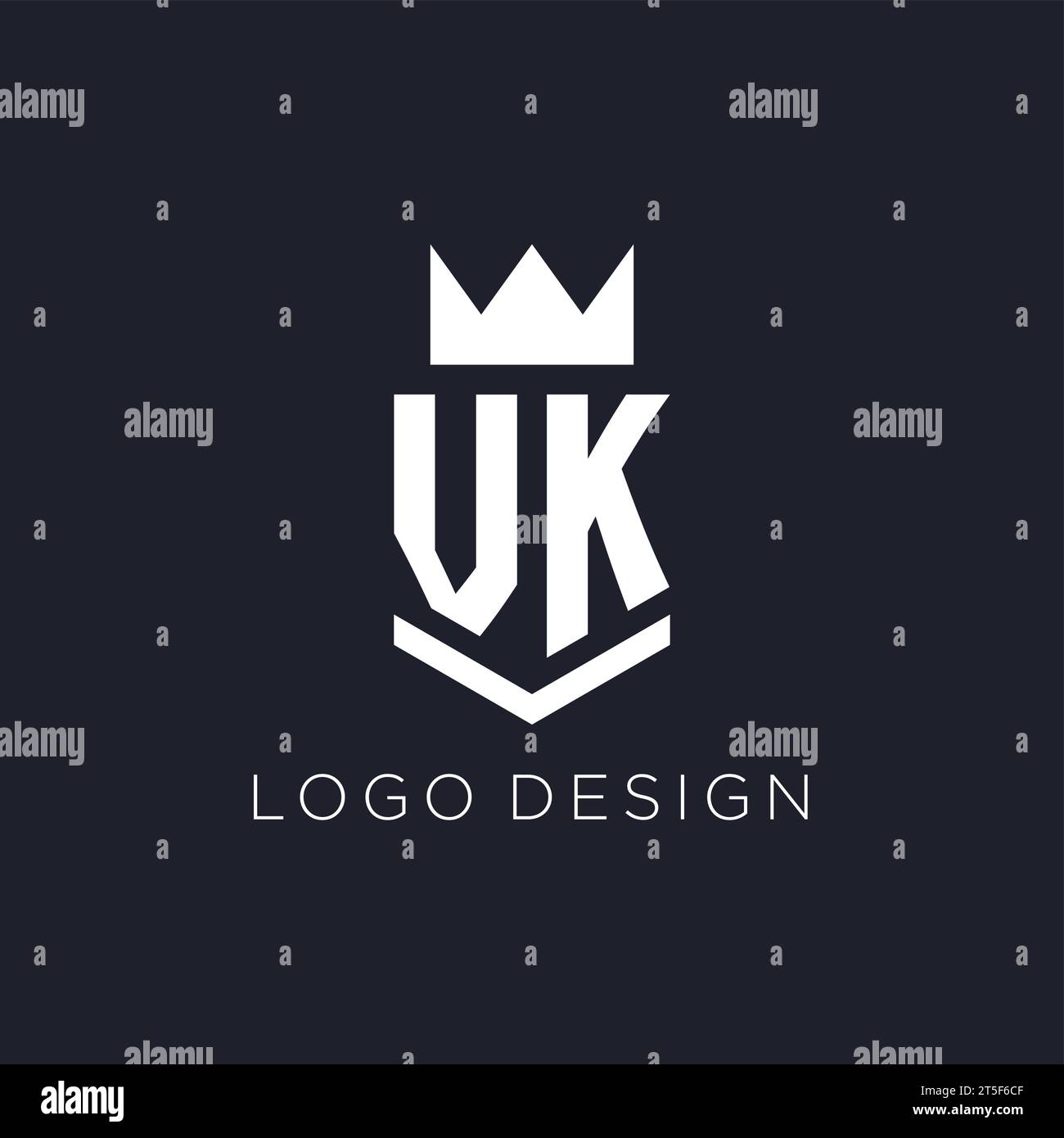VK logo with shield and crown, initial monogram logo design ideas Stock Vector Image & Art - Alamy