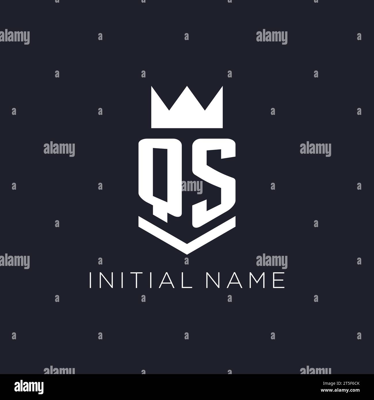 QS logo with shield and crown, initial monogram logo design ideas Stock ...