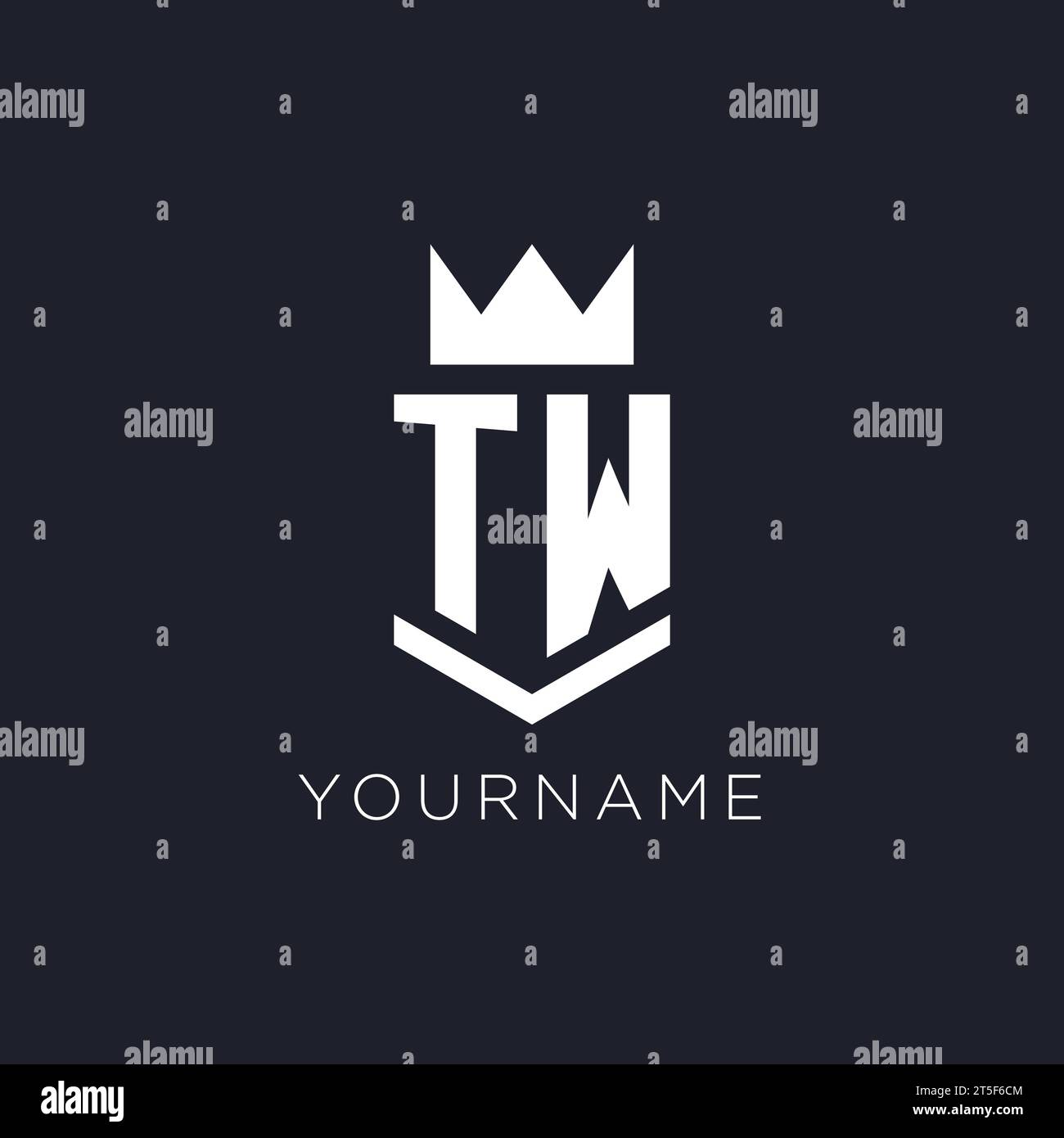 TW logo with shield and crown, initial monogram logo design ideas Stock Vector Image & Art - Alamy