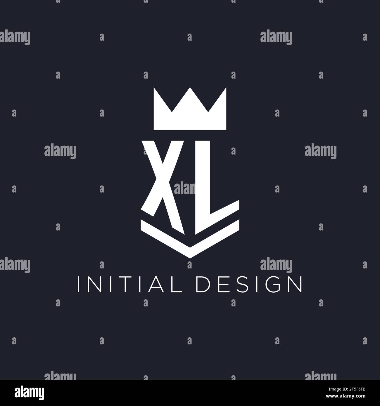 XL logo with shield and crown, initial monogram logo design ideas Stock Vector Image & Art - Alamy