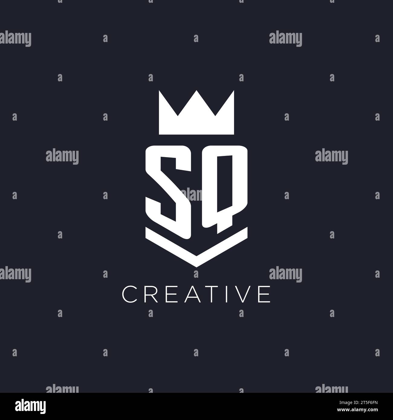 SQ logo with shield and crown, initial monogram logo design ideas Stock Vector Image & Art - Alamy