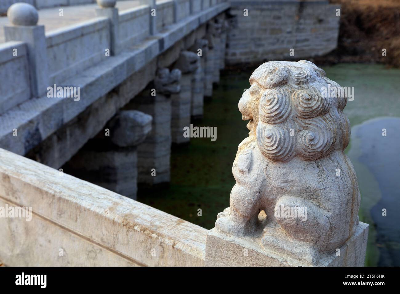 Ancient Chinese stone lion sculpture Stock Photo - Alamy