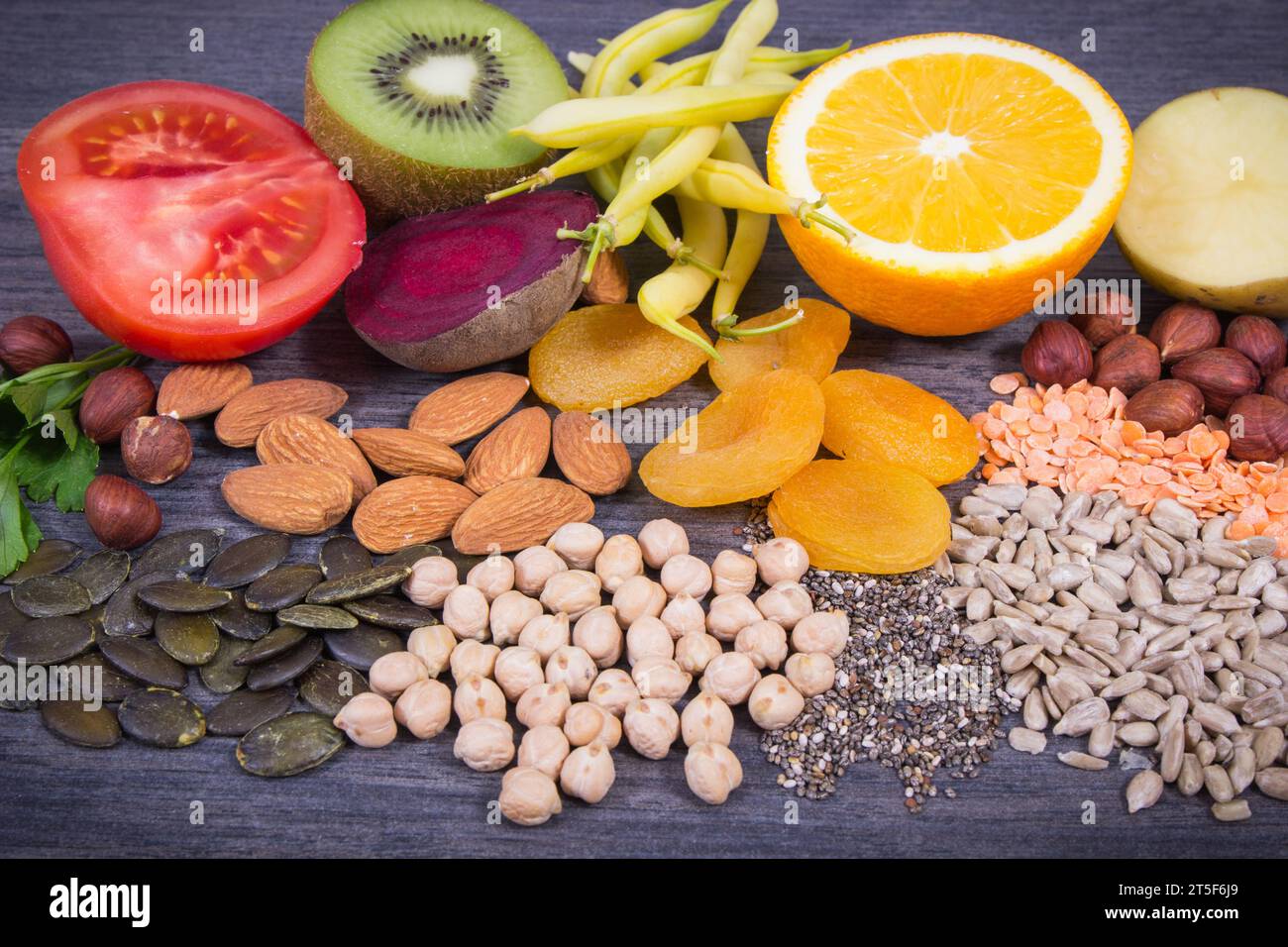 Nutritious various ingredients containing natural minerals and vitamin ...
