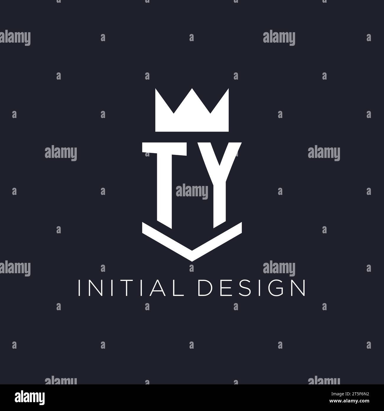 TY logo with shield and crown, initial monogram logo design ideas Stock Vector Image & Art - Alamy