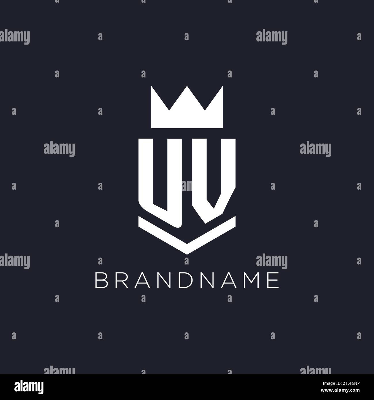 UV logo with shield and crown, initial monogram logo design ideas Stock Vector Image & Art - Alamy