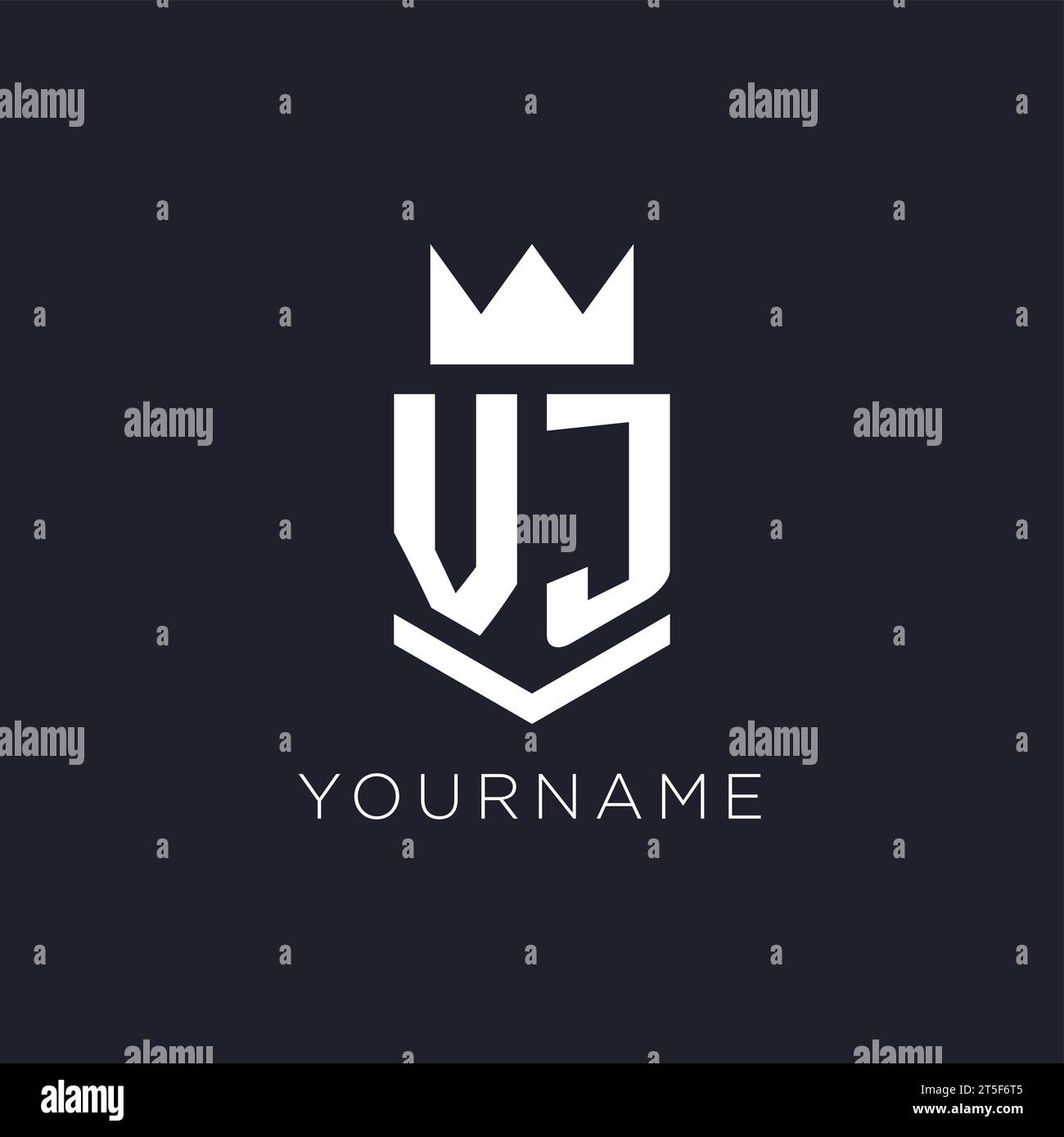 VJ logo with shield and crown, initial monogram logo design ideas Stock Vector Image & Art - Alamy