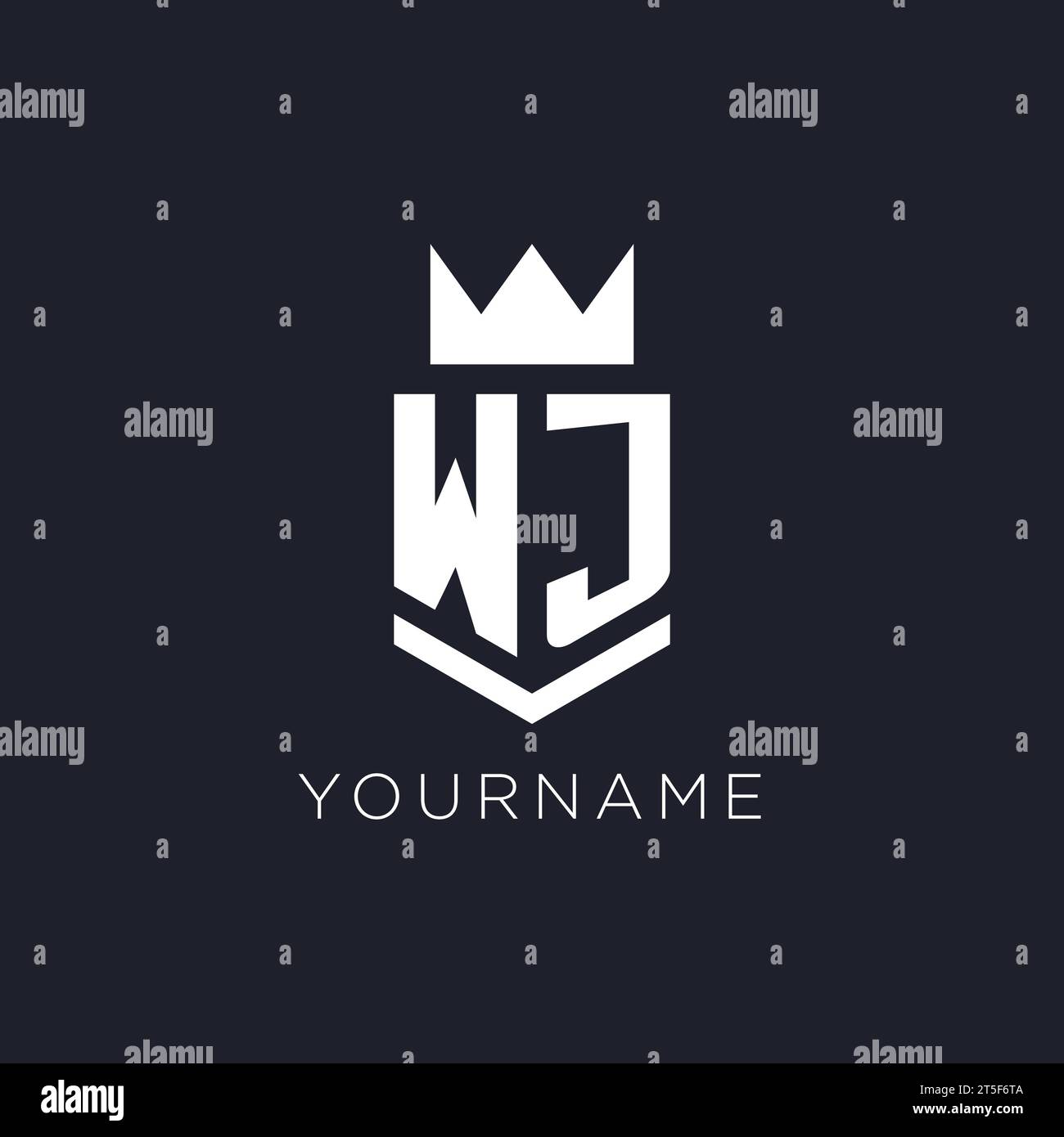 WJ logo with shield and crown, initial monogram logo design ideas Stock Vector Image & Art - Alamy