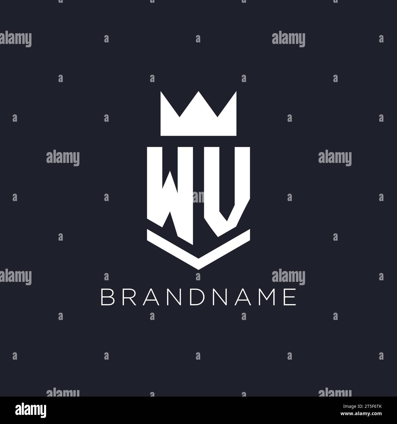 WV logo with shield and crown, initial monogram logo design ideas Stock Vector Image & Art - Alamy